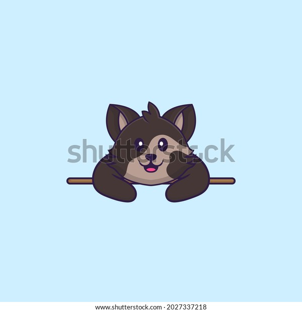 Cute Cat Lying Down Animal Cartoon Stock Vector (Royalty Free ...