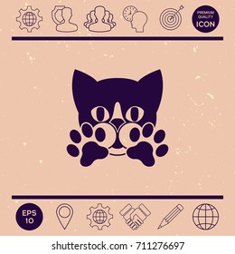 Cute Cat Paws Logo Symbol Protect: เวกเตอร์สต็อก (ปลอดค่าลิขสิทธิ์ ...