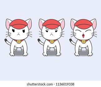 Cute Cat Red Cap Stock Vector (Royalty Free) 1136019338 | Shutterstock