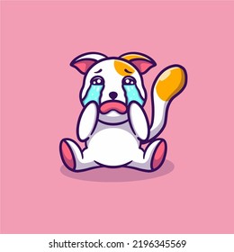 Cute Cat Sad Icon Vector Illustration Stock Vector (Royalty Free ...