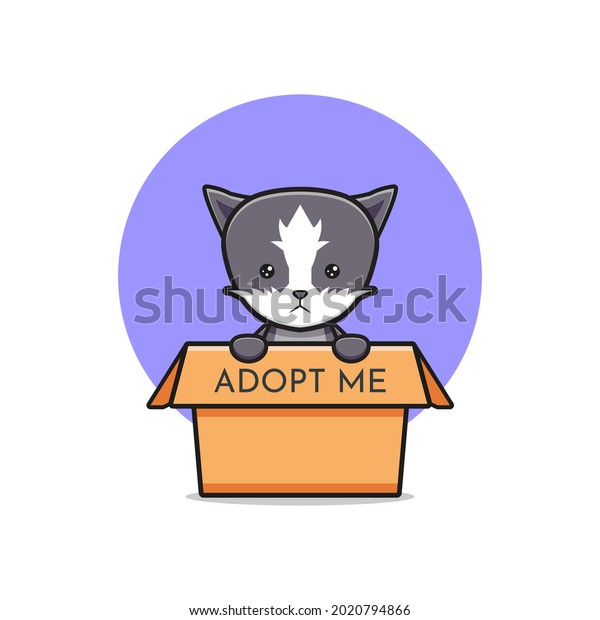 Cute Cat Saying Adopt Me Cartoon Stock Vector (Royalty Free) 2020794866 ...