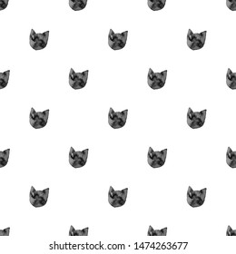 Cute Cat Seamless Vector Ink Background Stock Vector (Royalty Free ...