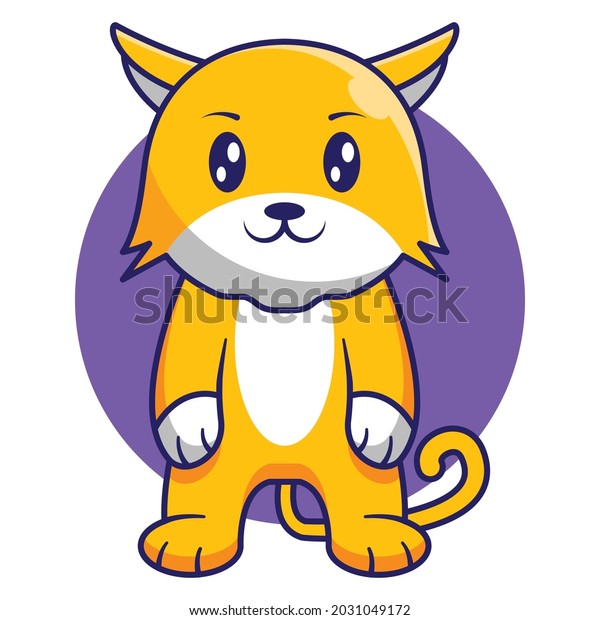 Cute Cat Standing Cartoon Design Stock Vector (Royalty Free) 2031049172 ...