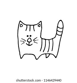 Cute Cat Stripes Vector Illustration Free Stock Vector (Royalty Free ...