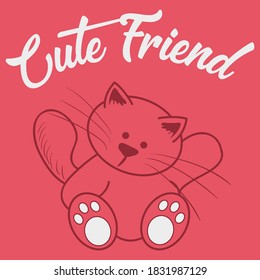 Cute Cat Text Tshirt Design Kids Stock Vector (Royalty Free) 1831987129 ...
