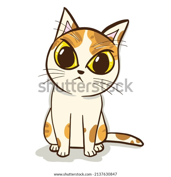 Cute Cat Three Color Stripes Stock Vector (Royalty Free) 2137630847 ...
