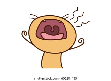 Cute Cat Yelling Vector Illustration Isolated Stock Vector (Royalty ...