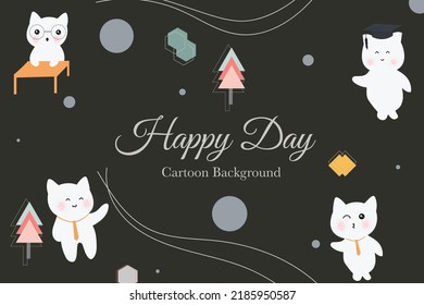 Cute Cats Back School Template Background Stock Vector (Royalty Free ...