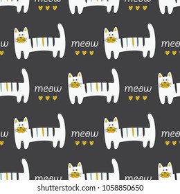 Cute Cats Seamless Pattern Scrapbook Paper Stock Vector (Royalty Free ...