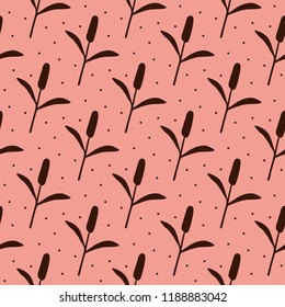 Cute Cattail Decorative Pattern Seamless Vector Stock Vector (Royalty ...