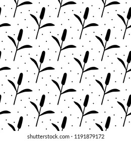 Cute Cattail Decorative Pattern Seamless Vector Stock Vector (Royalty ...
