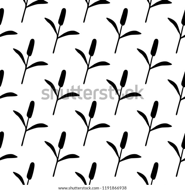 Cute Cattail Decorative Pattern Seamless Vector Stock Vector (Royalty ...