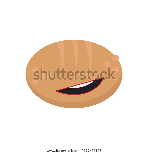 Cute Character Bread Smile Cartoon Illustration Stock Vector (Royalty ...