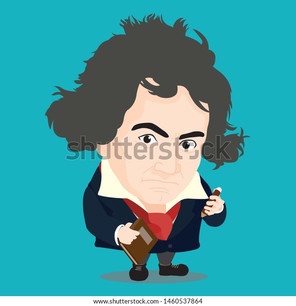 Cute Character Ludwig Van Beethoven Stock Vector (Royalty Free) 1460537864