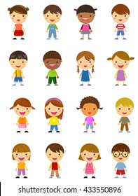 Cute Character Set Kids Stock Vector (Royalty Free) 433550896 ...