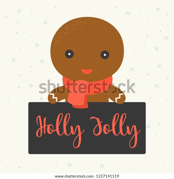 Cute Character Sign Board Christmas Flat Stock Vector (Royalty Free ...