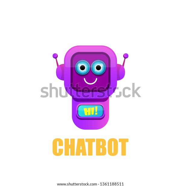 Cute Chatbot Character Isolated On White Stock Vector (Royalty Free ...