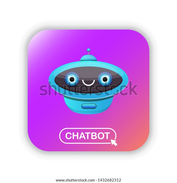 Cute Chatbot Character Isolated On Violet Stock Vector (Royalty Free ...