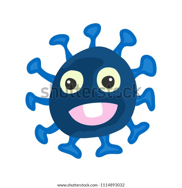 Cute Cheerful Virus Bacteria Germs Cartoon Stock Vector (Royalty Free ...