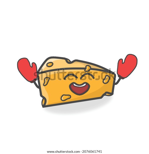 Cute Cheese Character Flat Cartoon Vector Stock Vector (Royalty Free ...