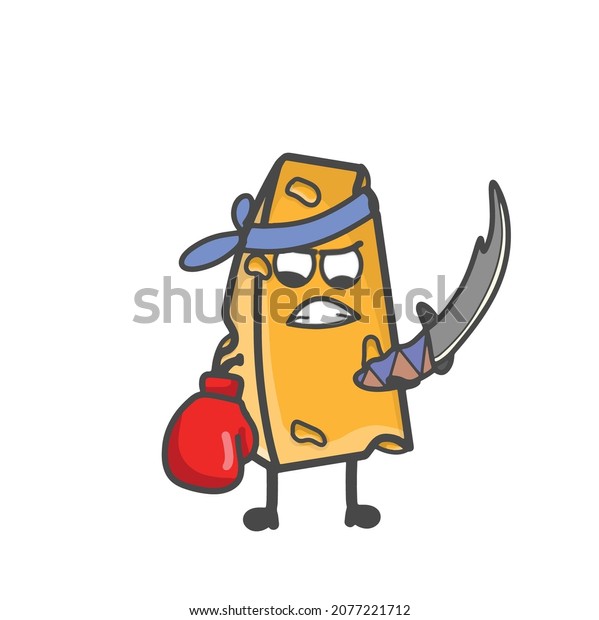 Cute Cheese Character Flat Cartoon Vector Stock Vector (Royalty Free ...