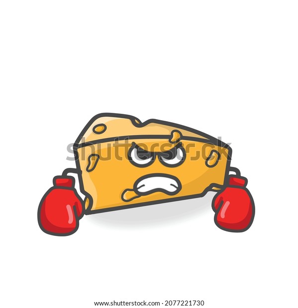 Cute Cheese Character Flat Cartoon Vector Stock Vector (Royalty Free ...