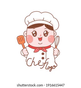 Cute Chef Logo Bakery Store Cartoon Stock Vector (Royalty Free ...
