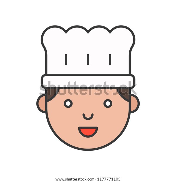 Cute Chef Head Filled Outline Icon Stock Vector (Royalty Free) 1177771105