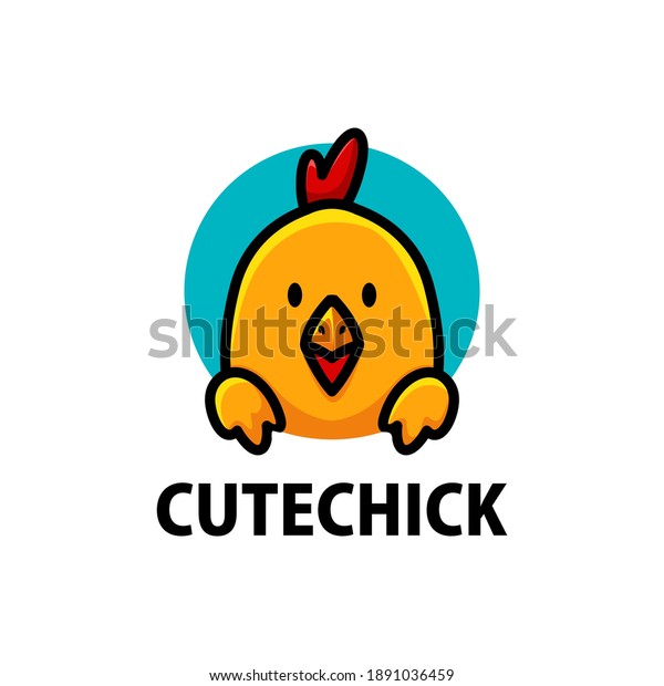 Cute Chick Cartoon Logo Vector Icon Stock Vector (Royalty Free ...