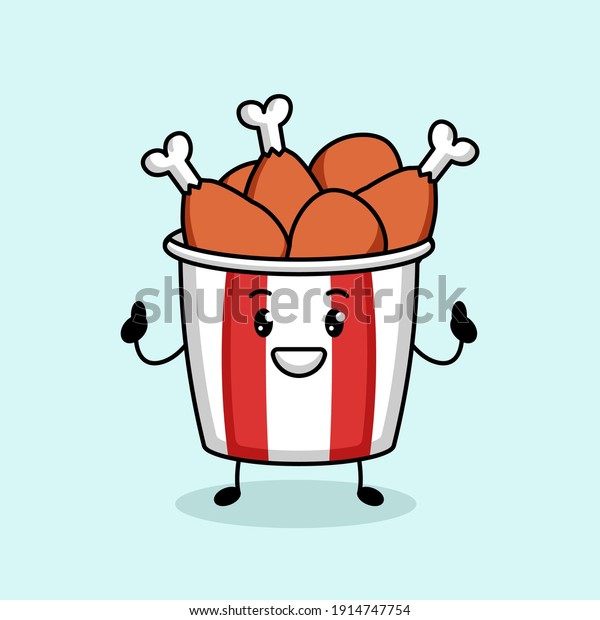 Cute Chicken Bucket Mascot Logo Design Stock Vector (Royalty Free ...