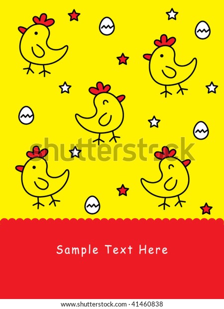 Cute Chicken Card Stock Vector (Royalty Free) 41460838 | Shutterstock