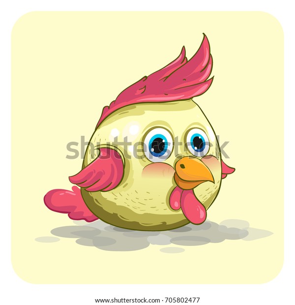 Cute Chicken Cartoon Funny Chickens Character Stock Vector (Royalty ...