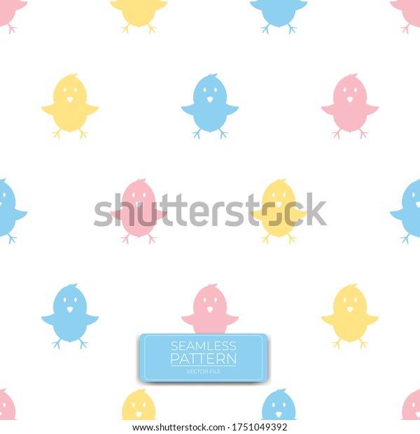 Cute Chicken Seamless Pattern Background Design Stock Vector (Royalty ...