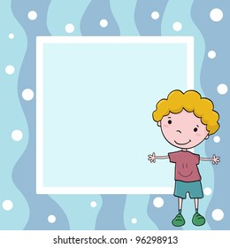 Cute Childish Frame Boy Place Your Stock Vector (Royalty Free) 96298913 ...