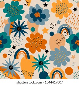 Cute Childish Seamless Pattern Abstract Childish Stock Vector (Royalty ...