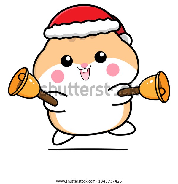 Cute Christmas Hamster Vector Design Stock Vector (Royalty Free ...