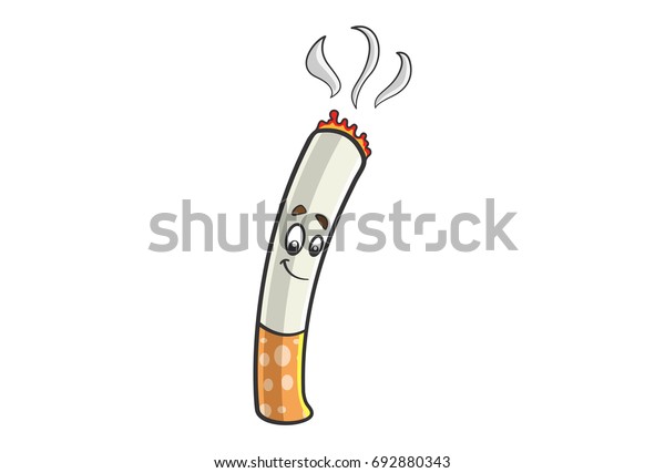 Cute Cigarette Happy Vector Illustration Isolated Stock Vector (Royalty ...