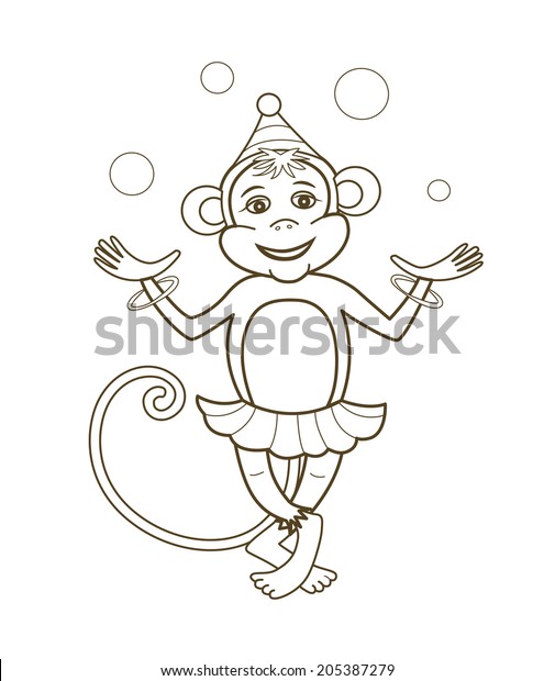 Stock vektor „Cute Circus Monkey Vector Illustration Childrens“ (bez ...