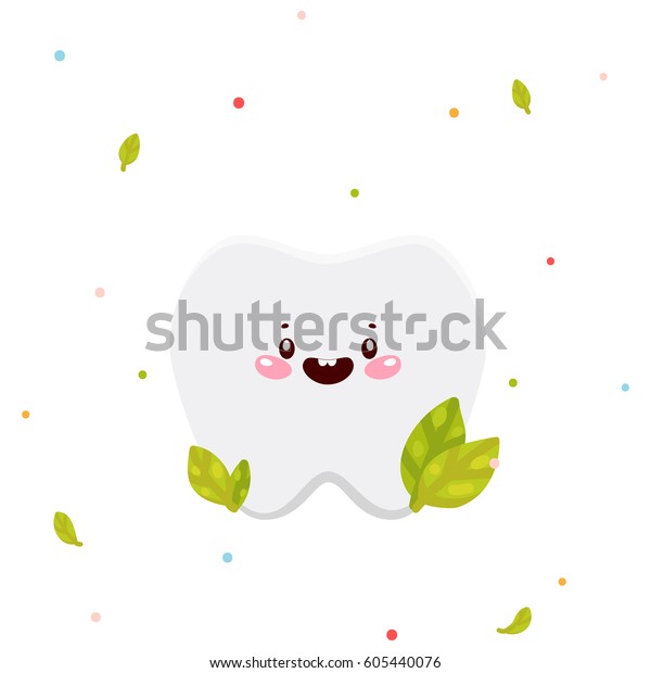 Cute Clean Tooth Mint Cartoon Character Stock Vector (Royalty Free ...