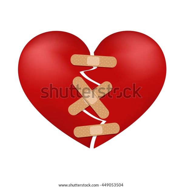 Cute Clip Art Mending Broken Heart Stock Vector (Royalty Free) 449053504