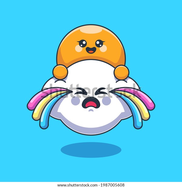 Cute Cloud Crying Sun Cartoon Stock Vector (Royalty Free) 1987005608 ...