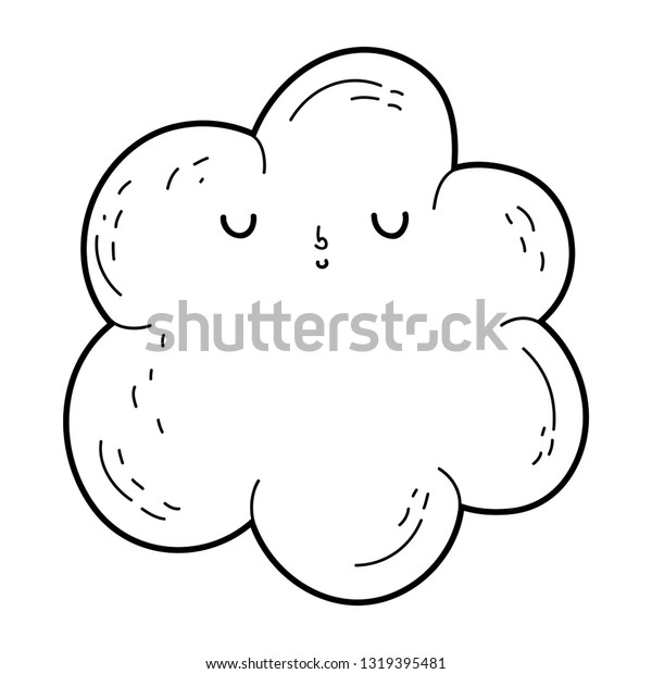 Cute Cloud Kawaii Character Stock Vector (Royalty Free) 1319395481 ...