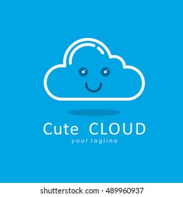 Cute Cloud Line Logo Icon Symbol Stock Vector (Royalty Free) 489960937 ...