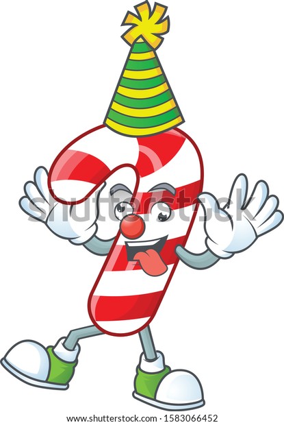 Cute Clown Christmas Candy Cane Placed Stock Vector (Royalty Free ...