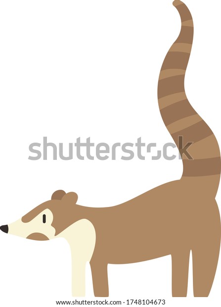 Cute Coati Cartoon Vector Illustration Coati Stock Vector (Royalty Free ...