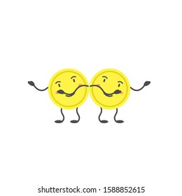 Cute Coin Character Vector Illustration Free Stock Vector (Royalty Free ...