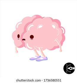 Cute Colored Illustration Brain Stock Vector (Royalty Free) 1736580551 ...