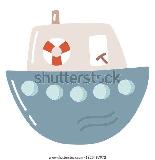Cute Colored Kid Boat Vector Illustration Stock Vector (Royalty Free ...