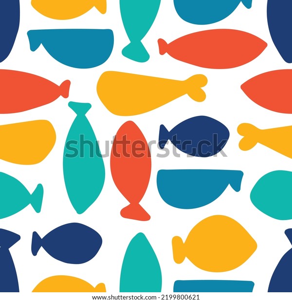 Cute Colorful Fish Vector Seamless Pattern Stock Vector (Royalty Free ...