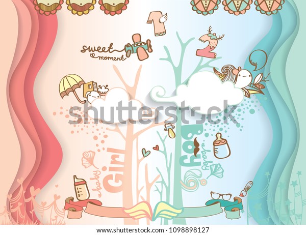 Cute Colorful Hand Drawing Background Design Stock Vector (Royalty Free ...
